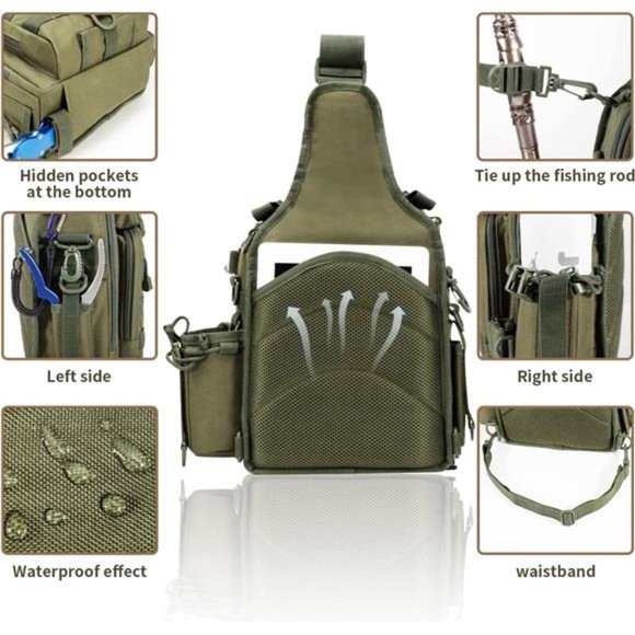 Bags | Fishing Backpack With Rod Holder Fishing Tackle Bag Fishing Gear ...